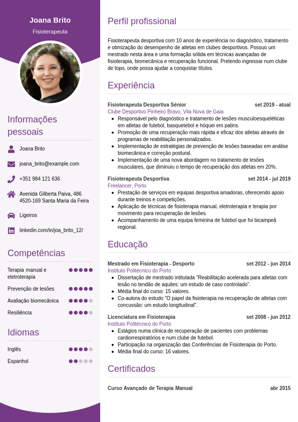 Exemplos de curriculum vitae - CVwizard