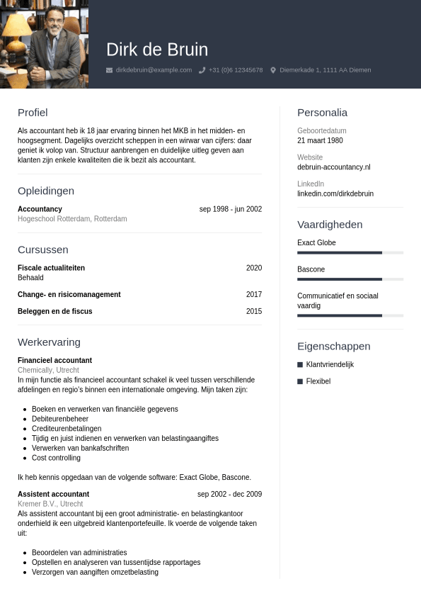 CV voorbeeld accountant of boekhouder - CVwizard