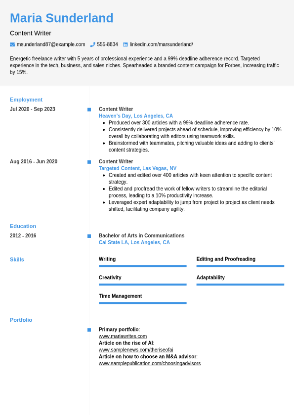 How To Make A Freelancer Resume - CVwizard