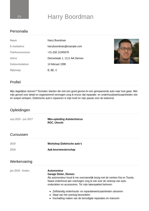 CV-voorbeelden | Voorbeelden voor elk beroep - CVwizard