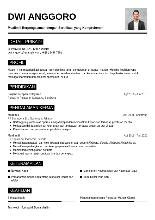 Contoh dan Template CV - CVwizard