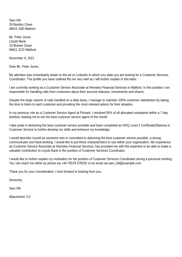 Cover letter templates - CVwizard