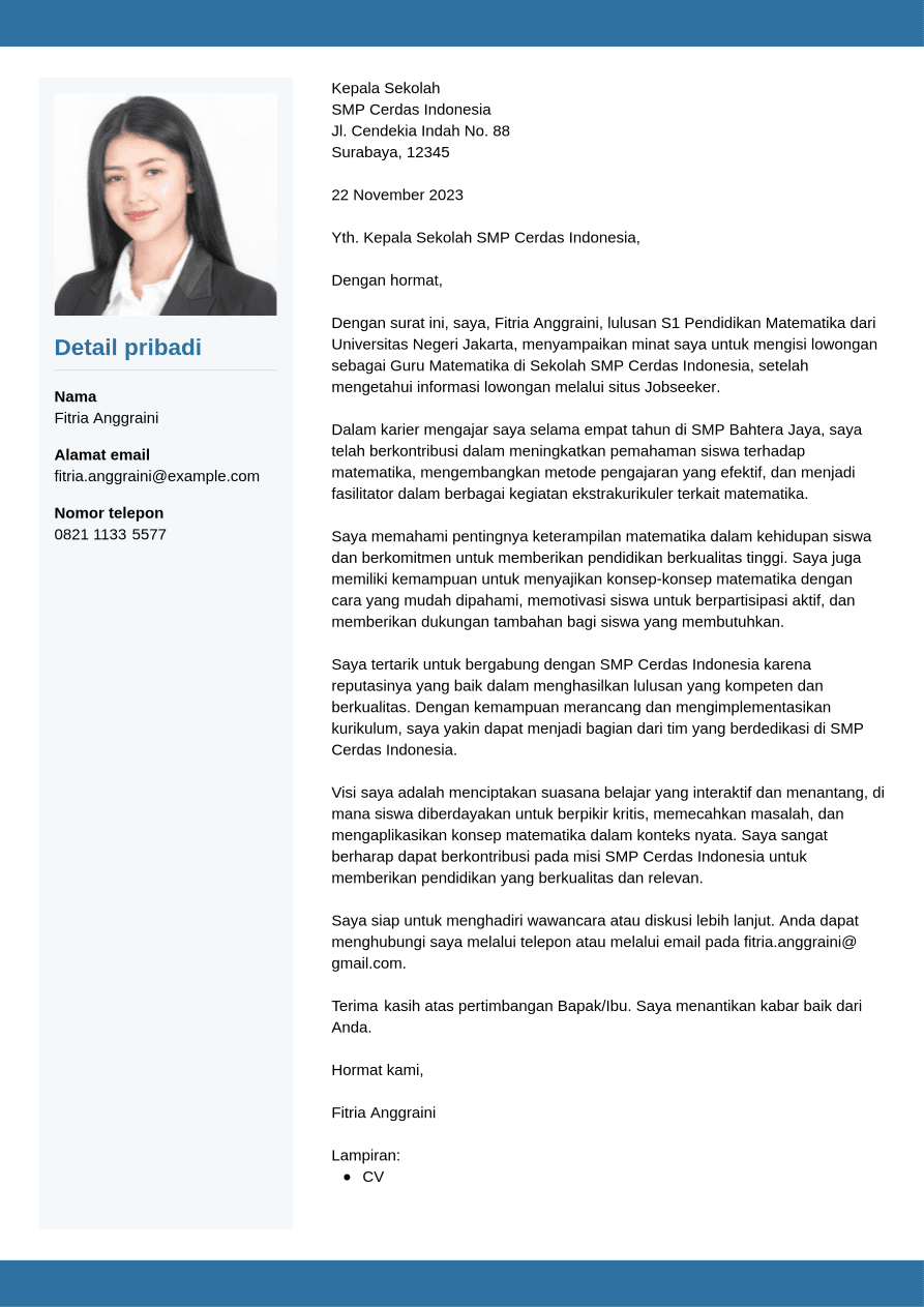 Buat surat lamaran kerja yang mengesankan dalam hitung - CVwizard