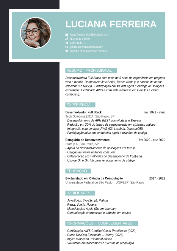 Exemplo de currículo de TI em 2025 - CVwizard