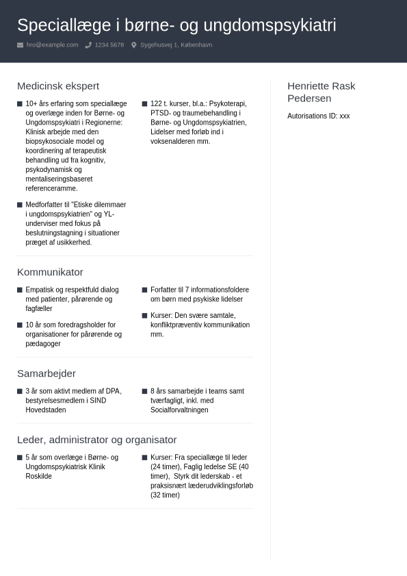 Læge CV-eksempel for 2025 - CVwizard