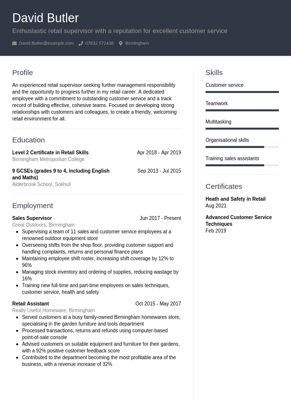 Support Worker CV Example - CVwizard