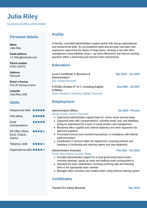 CV Examples - CVwizard