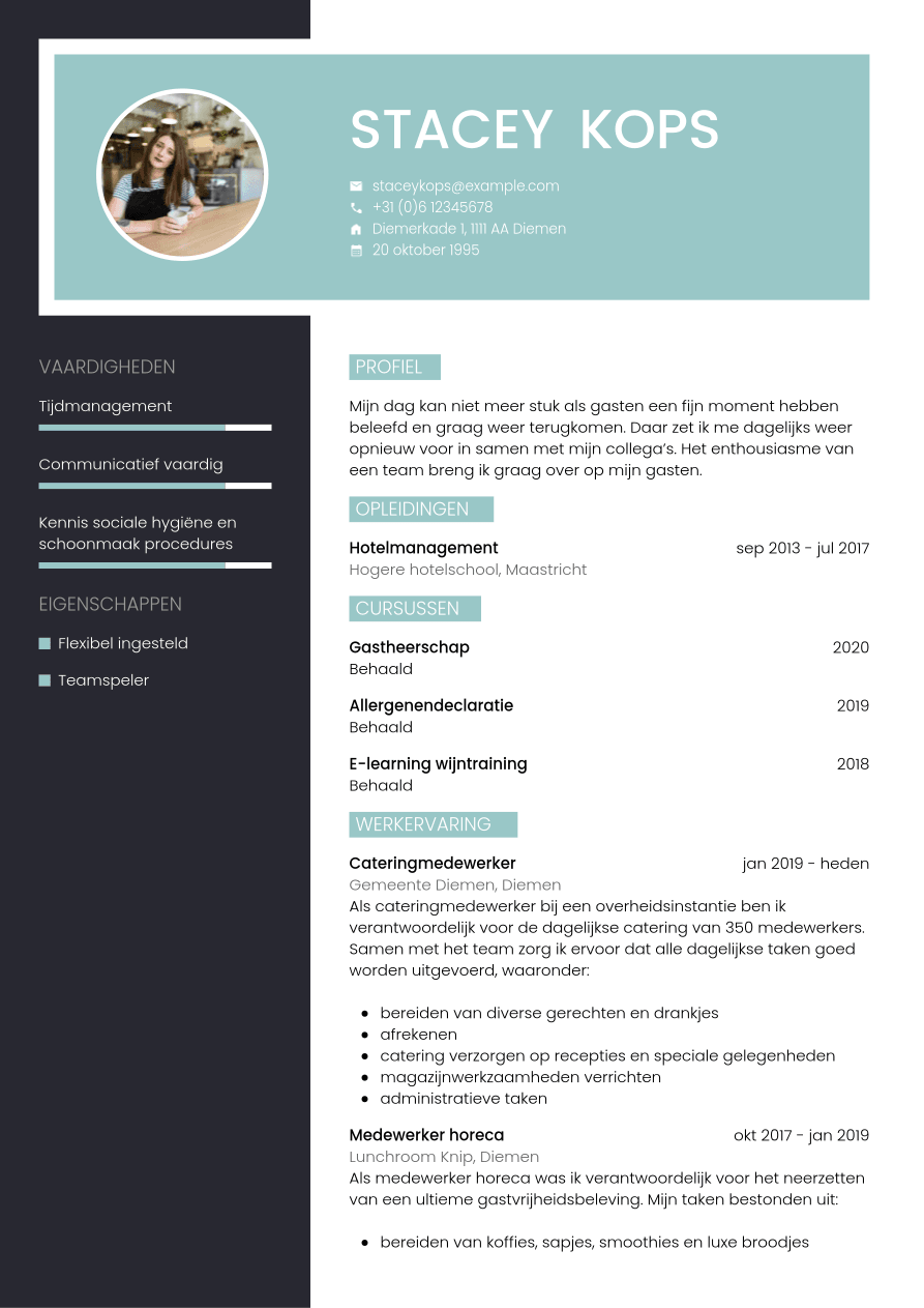 CV voorbeeld horeca - CVwizard