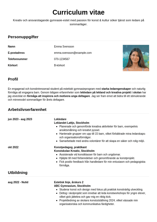 CV-exempel för student – skapa ett säljande CV - CVwizard