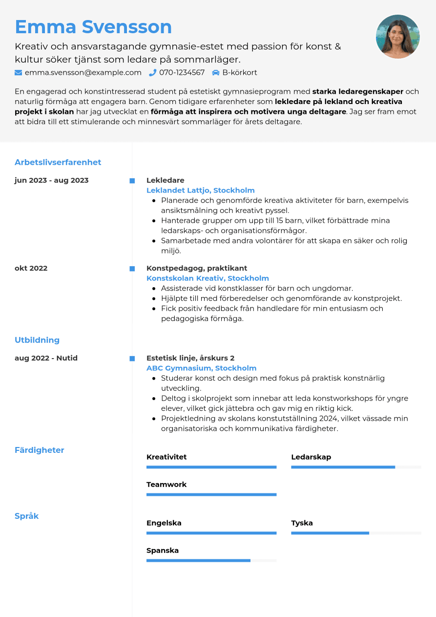 CV-exempel för student – skapa ett säljande CV - CVwizard