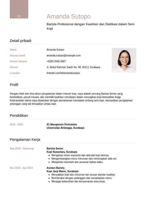 Contoh dan Template CV - CVwizard
