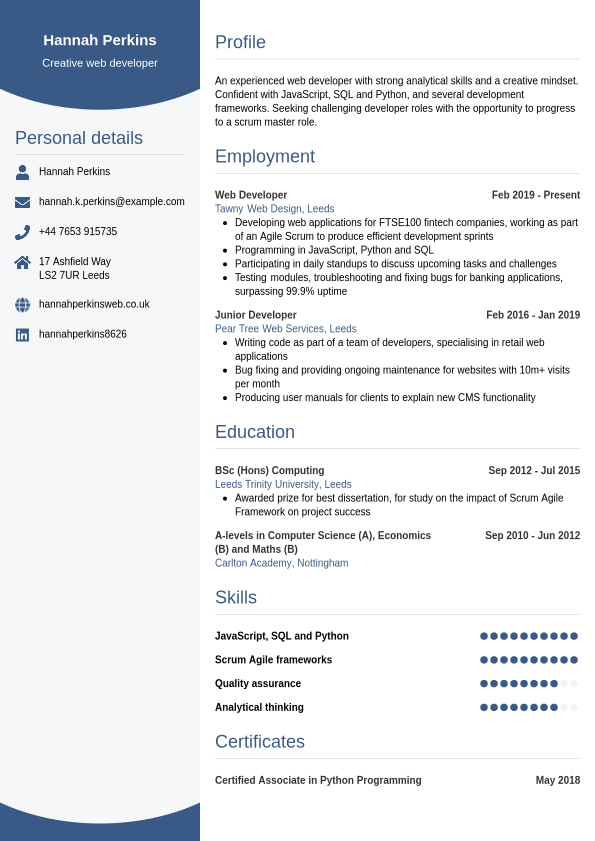Professional CV Templates, Designs and Layouts - CVwizard
