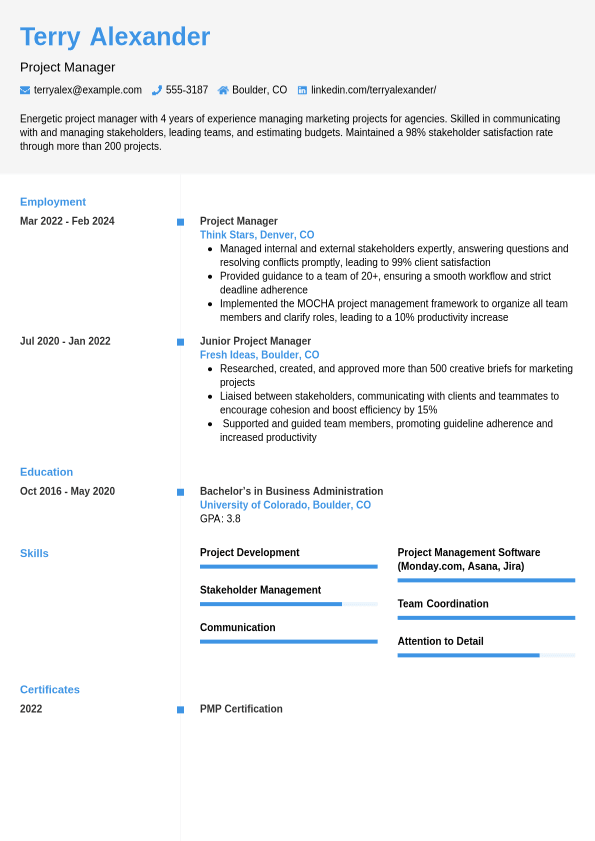 Project Manager Resume Examples and Tips - CVwizard