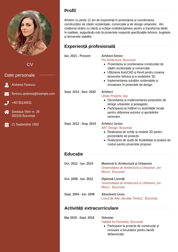 Exemplu de CV pentru elev de liceu - CVwizard