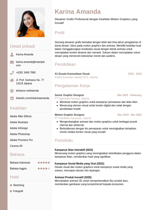 Contoh dan Template CV - CVwizard