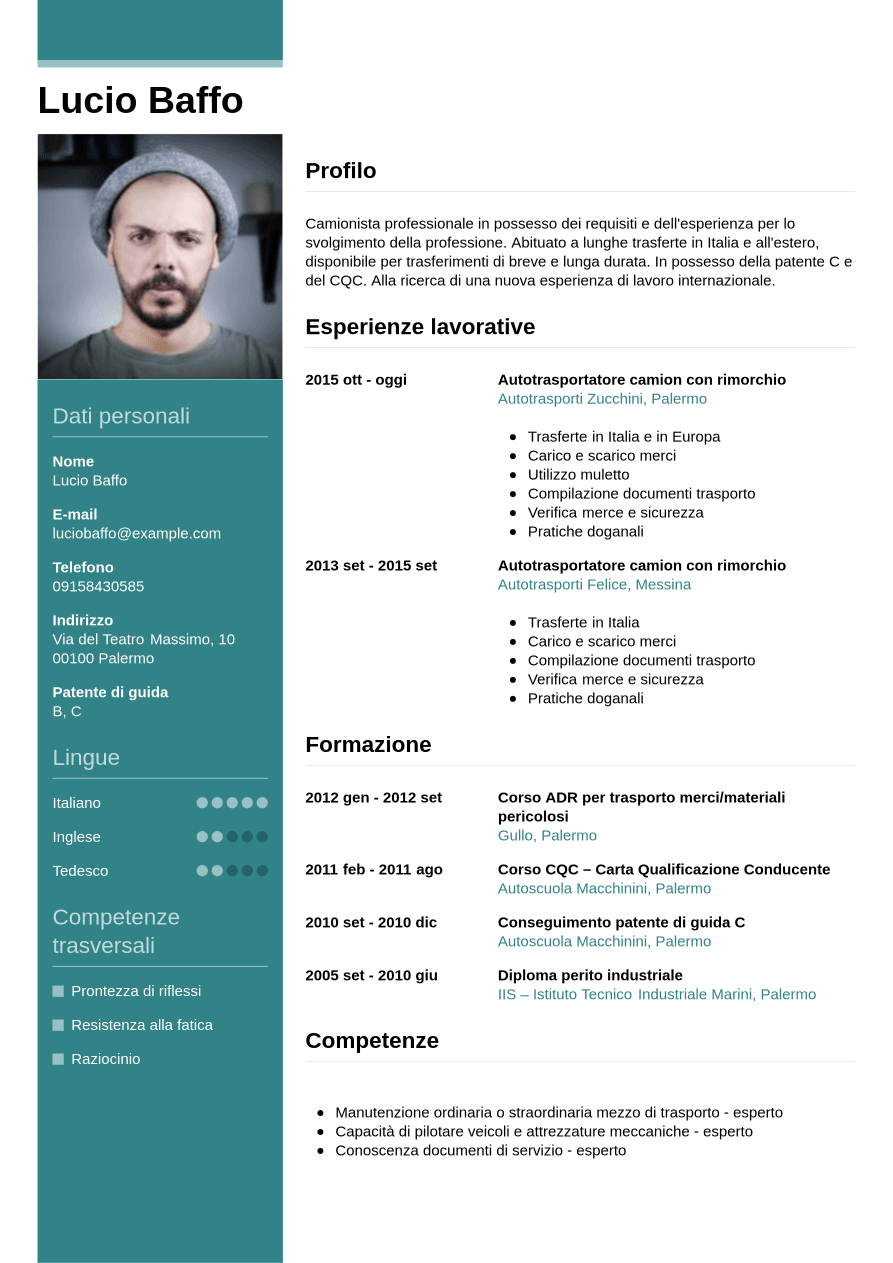 Esempio curriculum vitae per ogni occupazione - CVwizard