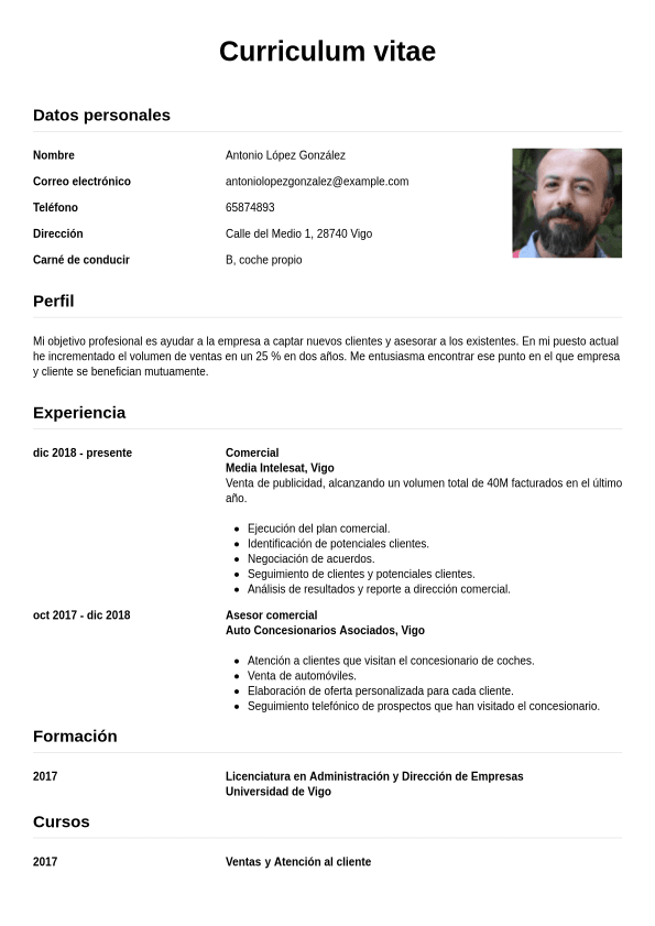 Currículum comercial: Ejemplos para destacar ventas - CVwizard