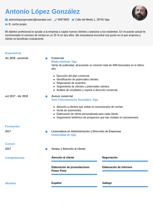 Currículum comercial: Ejemplos para destacar ventas - CVwizard