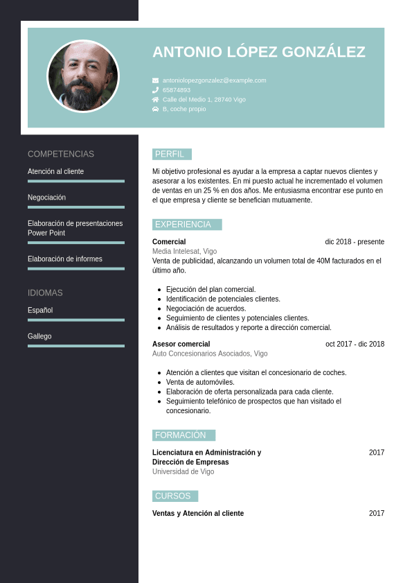 Currículum comercial: Ejemplos para destacar ventas - CVwizard