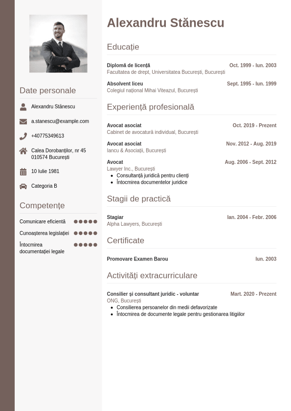 Exemplu de CV pentru elev de liceu - CVwizard