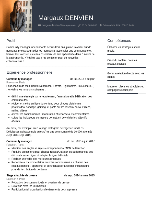 Exemple de CV auto-entrepreneur (freelance) - CVwizard