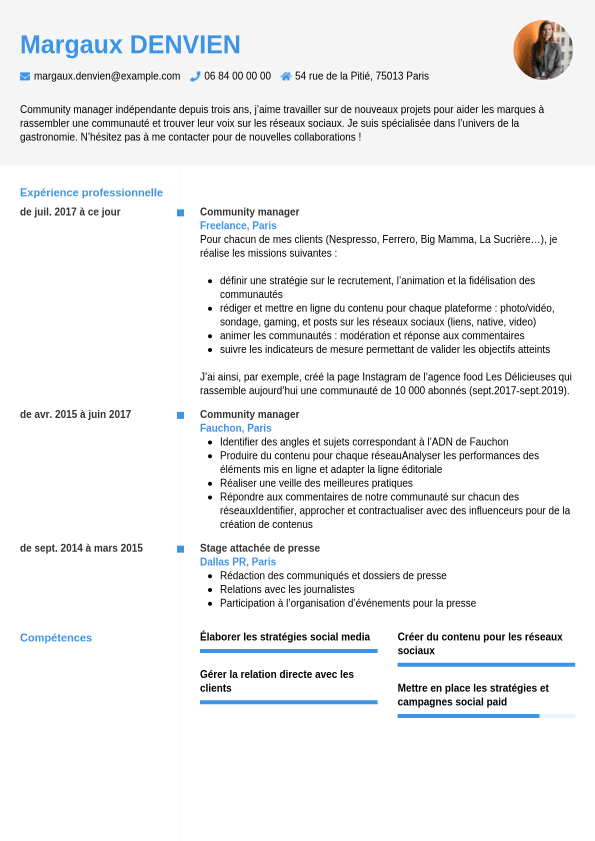 Exemple de CV auto-entrepreneur (freelance) - CVwizard