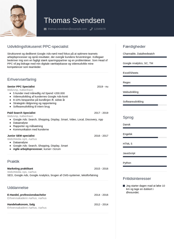 CV-skabeloner og layouts - CVwizard