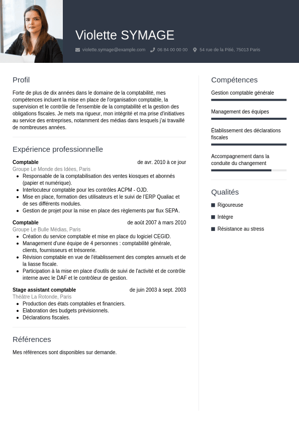 Exemple de CV comptable - CVwizard