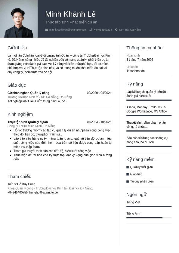 Mẫu CV cho sinh viên chưa có kinh nghiệm - CVwizard