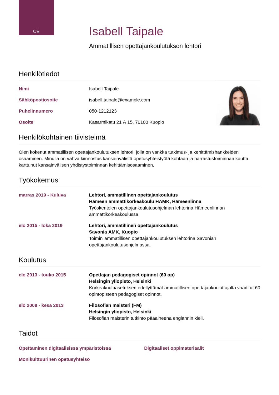 CV-mallipohjat - CVwizard