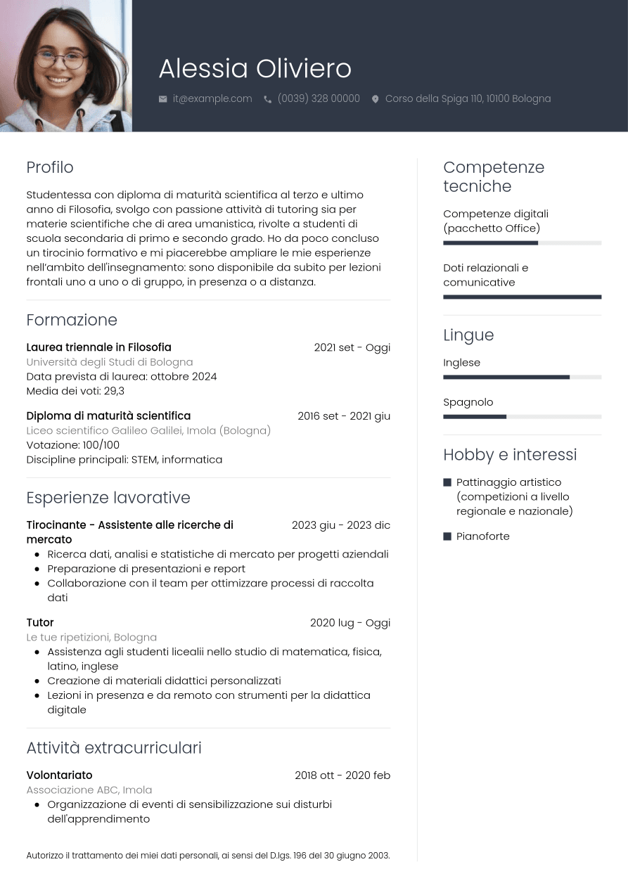 CV studente: Guida alla creazione per gli studenti - CVwizard