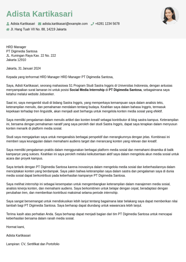 Template Surat Lamaran Kerja - CVwizard