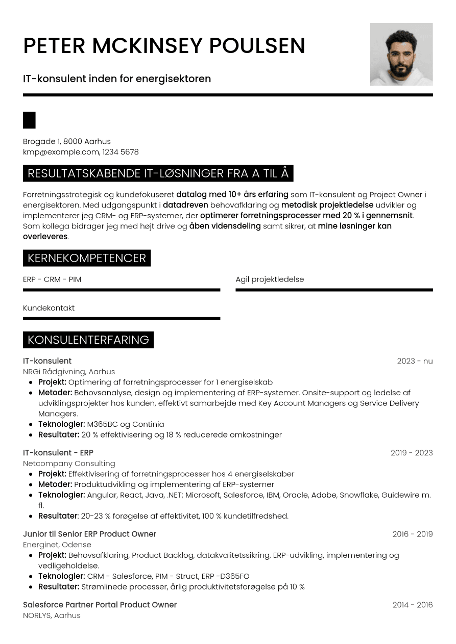 Konsulent: CV-eksempel - CVwizard