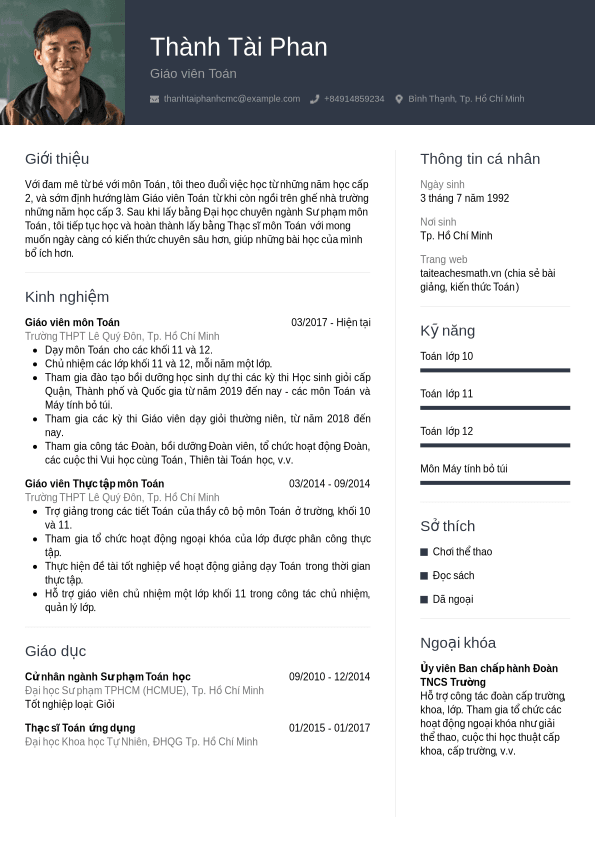 Mẫu CV cho sinh viên chưa có kinh nghiệm - CVwizard