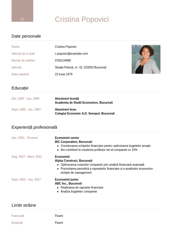 Exemple CV - CVwizard