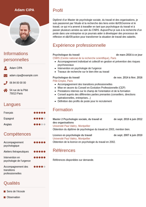 Exemple de CV pour chaque profession - CVwizard