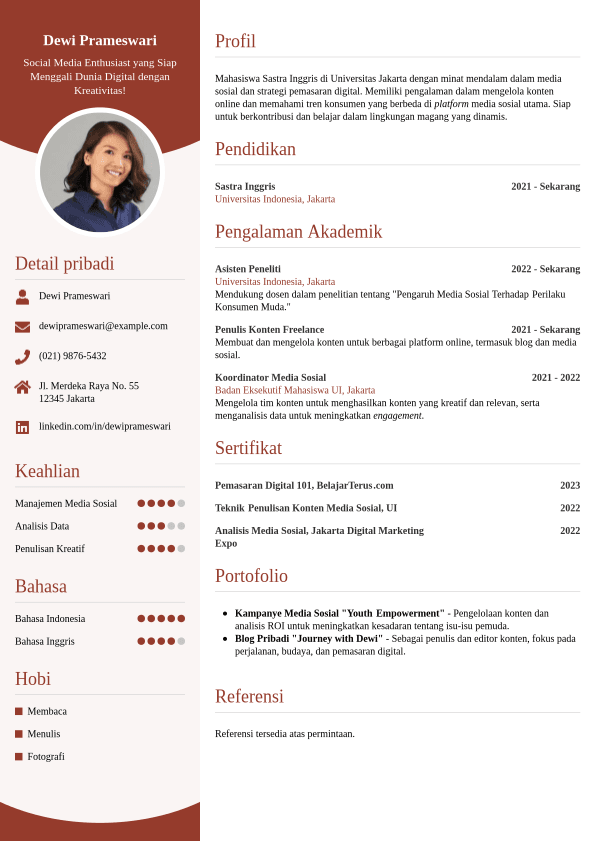 Contoh dan Template CV - CVwizard