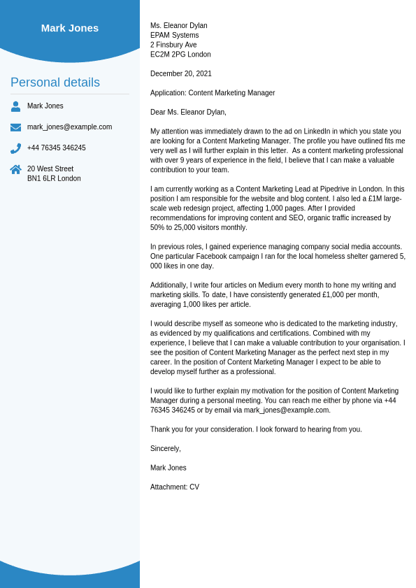 Cover letter templates - CVwizard