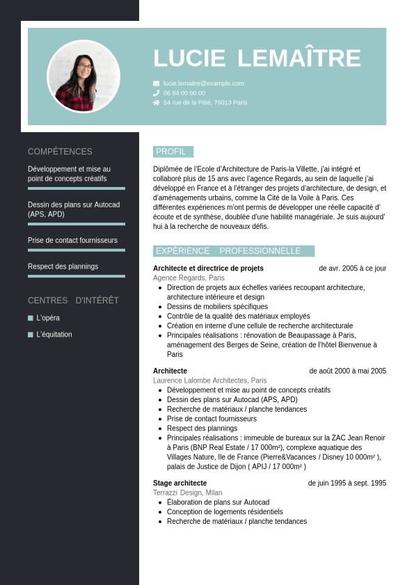 Exemple de CV architecte - CVwizard