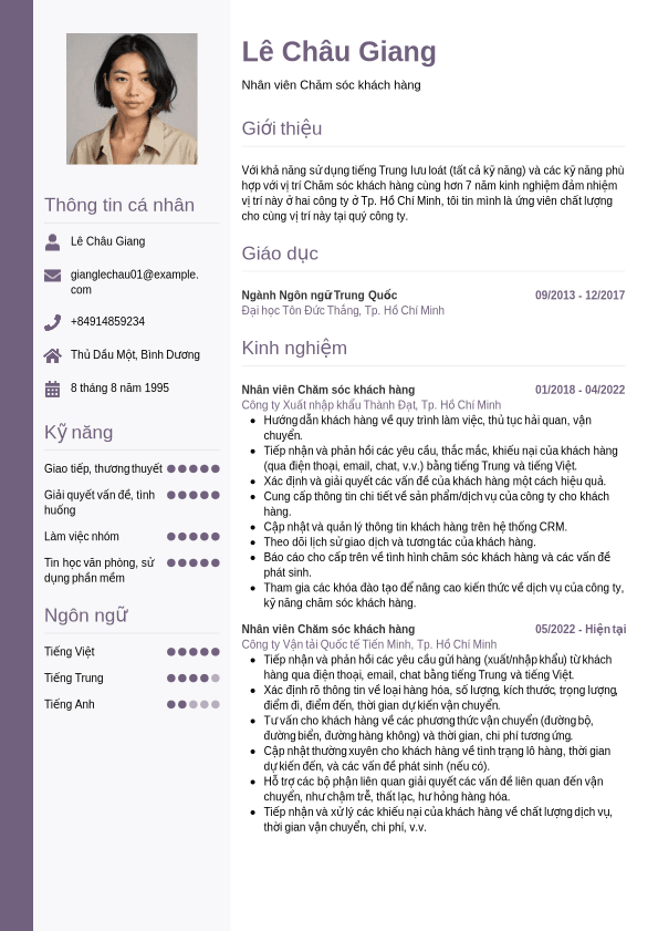 Mẫu CV và Bố cục CV chuyên nghiệp - CVwizard