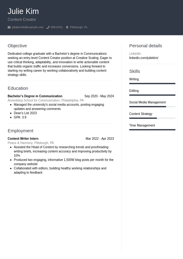College Resume Examples & Writing Tips - CVwizard