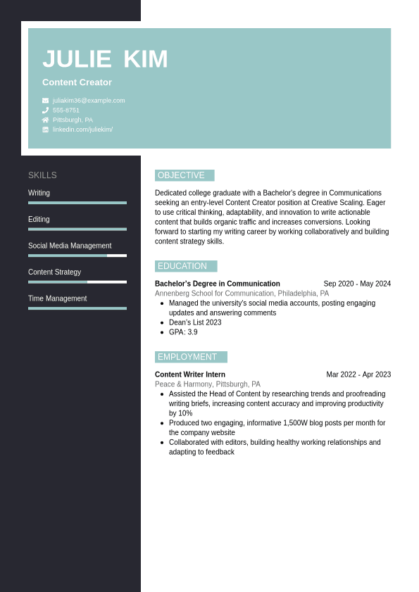 College Resume Examples & Writing Tips - CVwizard