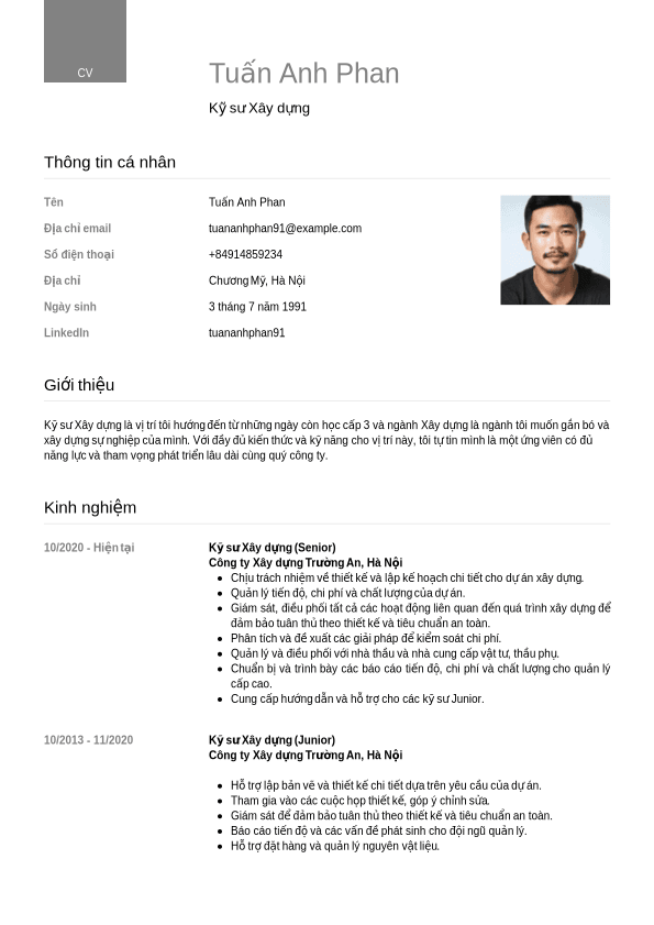 Mẫu CV và Bố cục CV chuyên nghiệp - CVwizard