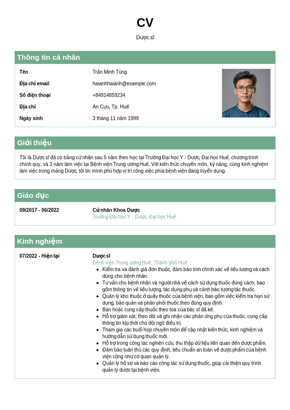 Mẫu CV và Bố cục CV chuyên nghiệp - CVwizard