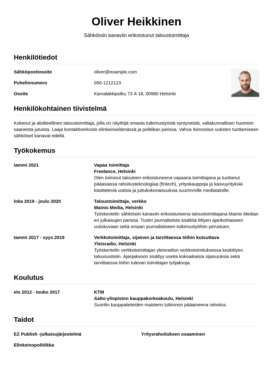 CV-mallipohjat - CVwizard