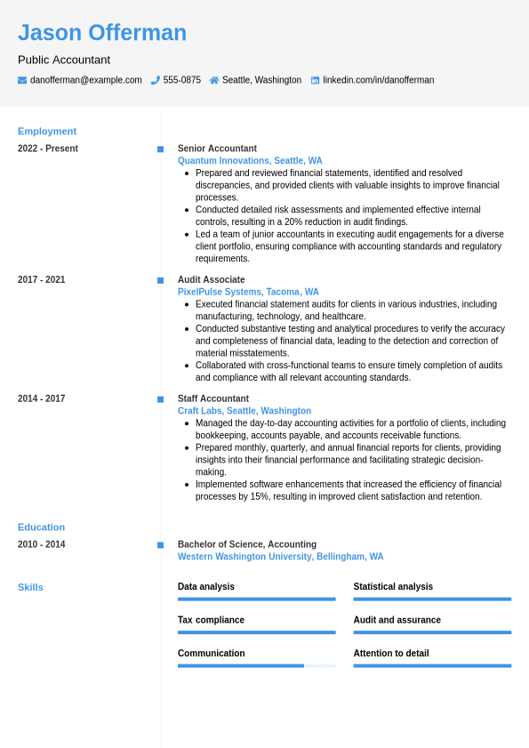 Accountant Resume Examples and Tips - CVwizard