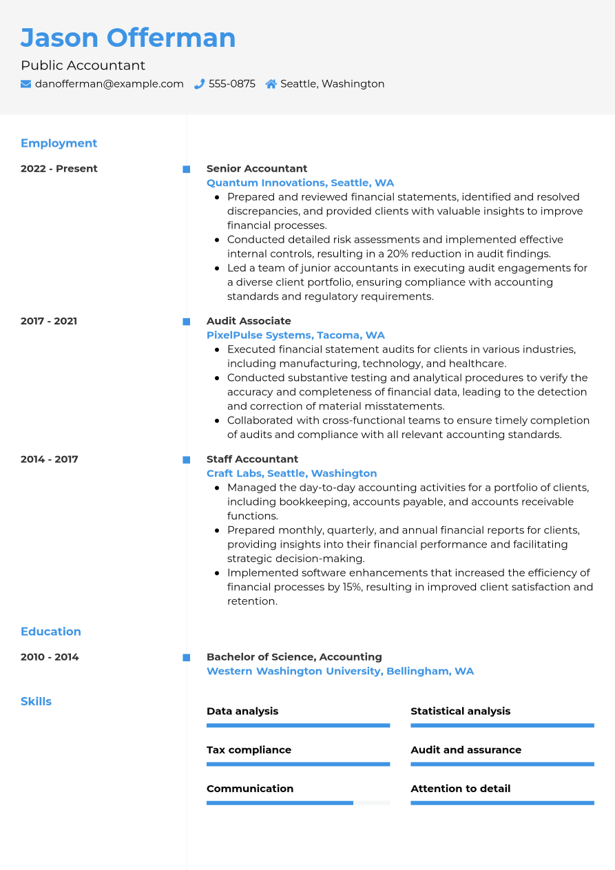 Accountant Resume Examples and Tips - CVwizard