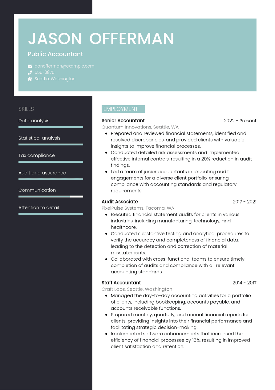 Accountant Resume Examples and Tips - CVwizard