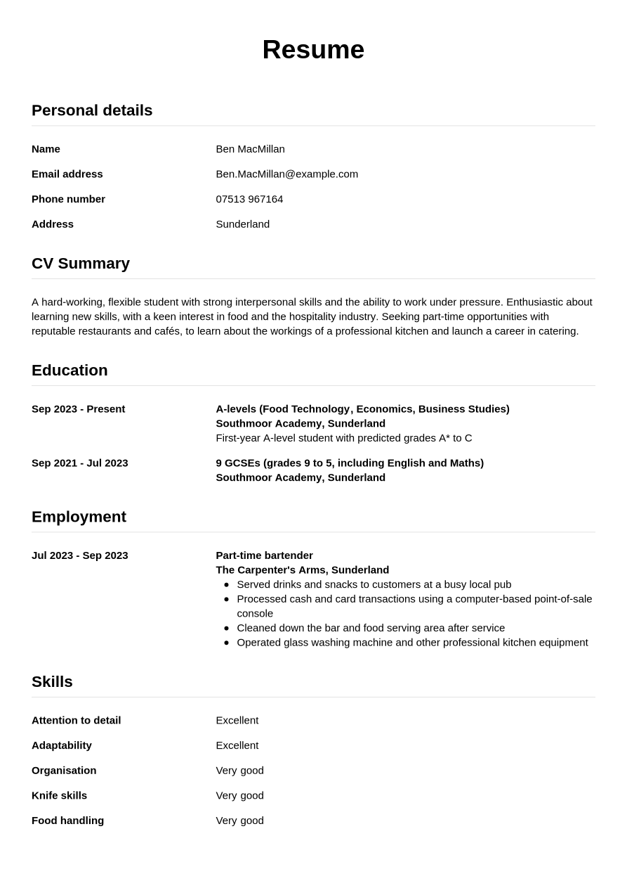 How to Write a CV With No Experience: A Guide - CVwizard