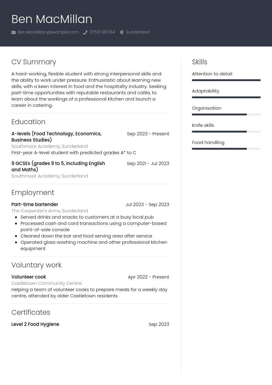 How to Write a CV With No Experience: A Guide - CVwizard
